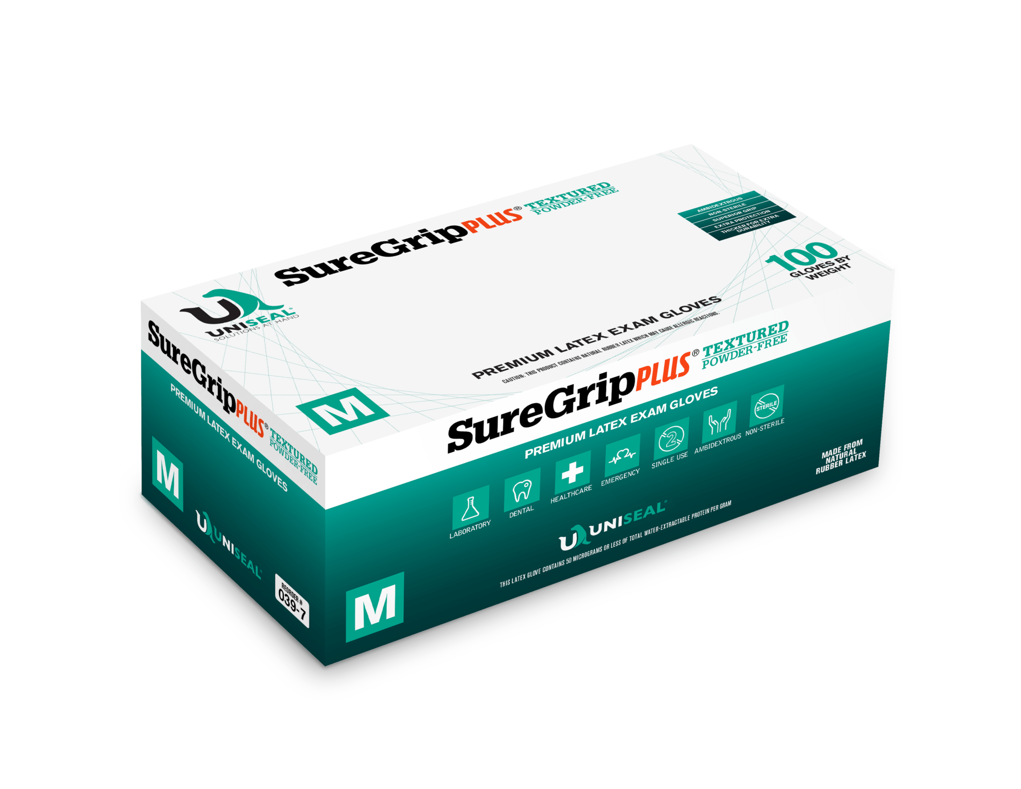 Uniseal® Specialty Latex Exam Gloves – SureGrip Plus Powder-Free ...